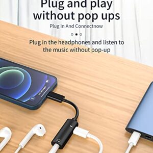 Headphone Adapter for Lightning to 3.5mm AUX Audio Jack and Charger Dongle Earphone Splitter for iPhone 11 12 Mini pro max xs xr x se 7 8 Plus Ipad Air Power Charging Connector Apple MFI Certified