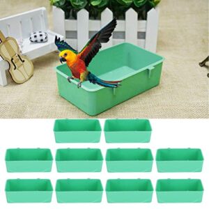 yosoo 10pcs bird food feeder bird water feeder plastic feeding bowl trough bird feeder container bird bathtub accessories