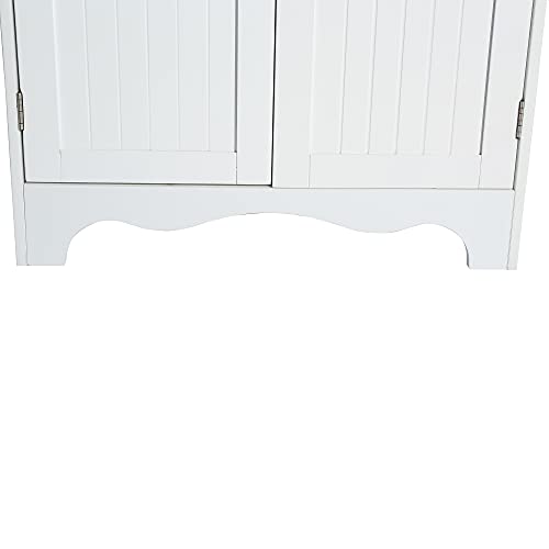 JEROAL 72''H Kitchen Pantry, Tall Pantry Cabinet, Dining Room Entryway Floor Cabinet with Doors, Adjustable Shelves and 2 Large Storage Cabinets, White