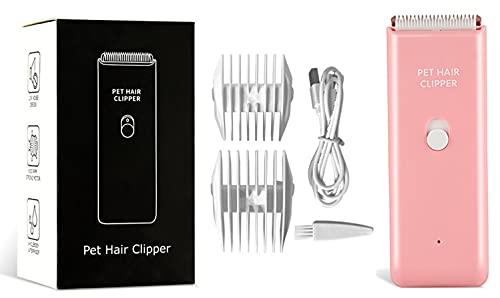 Tileon Dog Clippers,Quiet Washable USB Rechargeable Cordless Dog Grooming Kit,Electric Pets Hair Trimmers Shaver Shears for Dogs and Cats Pink