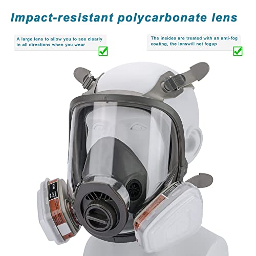 FNWD Reusable Full Face Mask with Activated Carbon Air Filter, Protect Against Gas,Paint,Dust,Chemicals and Other Work Protection（for 6800）