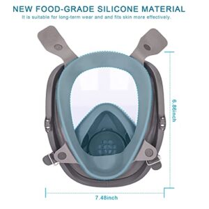 FNWD Reusable Full Face Mask with Activated Carbon Air Filter, Protect Against Gas,Paint,Dust,Chemicals and Other Work Protection（for 6800）