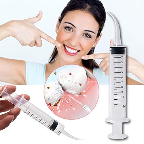 9 Pack 12ml/cc Dental Syringe with Curved Tip & Measurement Disposable Graduated Dental Irrigation Syringe for Oral Dental Care, Tonsil Stones Removing, Lab, Feed Small Pet (Curved-No Measurement)