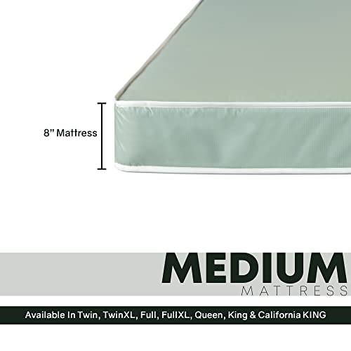 Treaton, 8-Inch Firm Double Sided Tight top Waterproof Vinyl Innerspring Mattress, Twin