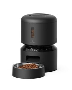 petlibro automatic cat feeder, pet dry food dispenser triple preservation with stainless steel bowl & twist lock lid, up to 50 portions 6 meals per day, granary for small/medium pets