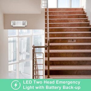 OSTEK LED Emergency Exit Lighting Fixtures with 90 Minutes Long Backup Batteries， US Standard Adjustable Integrated LED Emergency Light，ABS Fire Resistance (1 Pack)