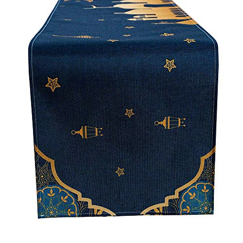 Know me Eid Mubarak Table Runner Table Decorations - Ramadan Mosque Lattern Islamic Happy Ramadan Mubarak 2021 Party Supplies Decorations