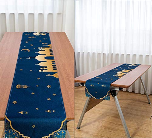 Know me Eid Mubarak Table Runner Table Decorations - Ramadan Mosque Lattern Islamic Happy Ramadan Mubarak 2021 Party Supplies Decorations