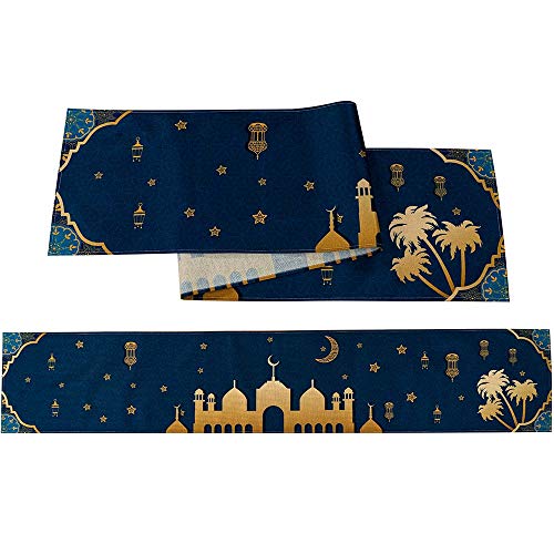 Know me Eid Mubarak Table Runner Table Decorations - Ramadan Mosque Lattern Islamic Happy Ramadan Mubarak 2021 Party Supplies Decorations