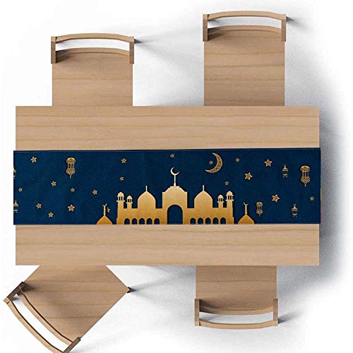 Know me Eid Mubarak Table Runner Table Decorations - Ramadan Mosque Lattern Islamic Happy Ramadan Mubarak 2021 Party Supplies Decorations