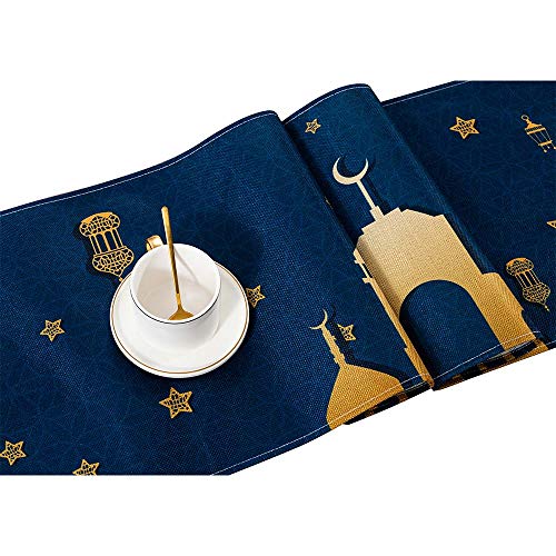 Know me Eid Mubarak Table Runner Table Decorations - Ramadan Mosque Lattern Islamic Happy Ramadan Mubarak 2021 Party Supplies Decorations