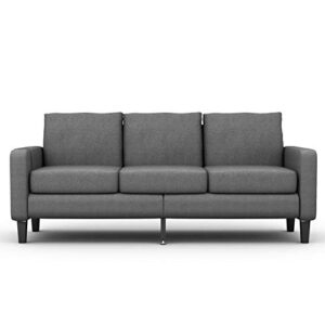 mecor Modern Upholstered Sofa Couch w/Thick Cushion & Deep Seat Mid-Century Convertible Sectional Sofa for Living Room (Grey-3 seat)