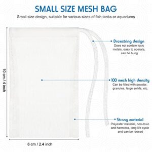 Shappy 12 Pieces Small Aquarium Filter Bags 150 Micra Fine Filter Media Bags High Flow Nylon Mesh Bags with Drawstring for Fish Tank Fine Resins Filter Activated Carbon Fresh or Saltwater