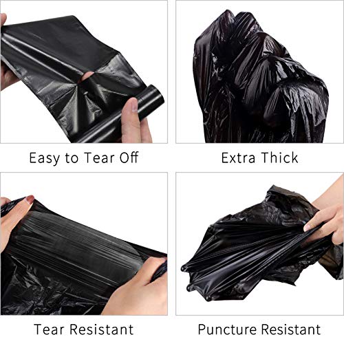 PetsHome Trash Bags, Garbage Bags, 150 Count 4 Gallon [Extra Thick][Leak Proof] Rubbish Bags Wastebasket Bin Liners for Home Office Trash Can Black