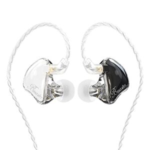 basn in-ear monitors, bmaster triple driver hifi stereo noise-isolating with enhanced bass for musicians stage/audio recording(pro white/black)