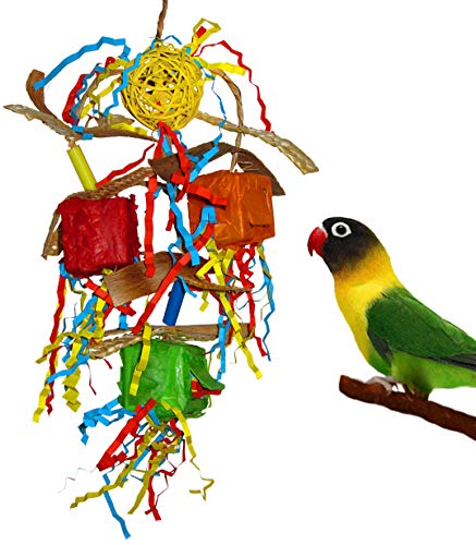 Fetch-It Pets 2 Pack Bird/Parrot Surprise Box Fundangle & Fiesta Foraging Toys Suitable for Small Parakeets, Cockatiel, Conures, Finches, Budgie, Macaws, Parrots, Love Birds