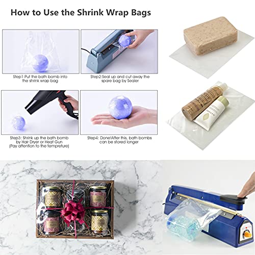 LZAOA Shrink Wrap Bags,50Pcs 10x16Inches Sneaker Heat Shrink for Basketball shoe Collector,Gift,Candles Movie DVDs/CDs Jars Bottles and DIY Crafts