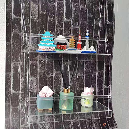 Goosacyon Window Plant Shelf Indoor Transparent Hanging Planter Shelf Displays Storage Rack Acrylic Window Shelves for Living Room Bedroom Bathroom Kitchen (210506SH01-2-10572-1910008621)