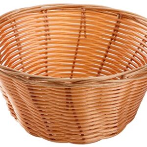 Yesland 12 Pack Plastic Round Basket Small Gift Baskets - 7 Inch Woven Bread Roll and Food Serving Baskets - Food Storage Basket Bin for Kitchen, Restaurant, Centerpiece Display, Christmas Gifts