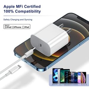 iPhone Fast Charger, [Apple MFi Certified] 20W Wall Charger Plug Block with USB C to Lightning Cable Cord 6ft, iPhone 14 Charging Block Power Adapter Cube for iPhone 14 Pro Max/13 Pro/12 Mini/11,iPad