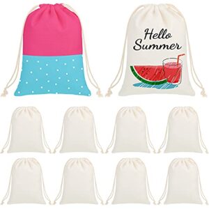 10 pieces sublimation blank drawstring bags reusable muslin sachet backpacks favors heat press diy crafts for party wedding christmas storage home party arts supplies (medium)