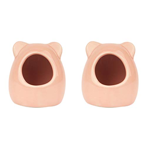 iplusmile ) House Accessories Hamster Summer Small Animal Hideout Ceramic Hamster Hideout Mini Hut Cage for Mini Animals Guinea Pig Gerbil Ferret (2pcs, Tiny