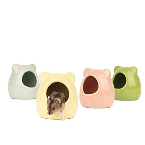 iplusmile ) House Accessories Hamster Summer Small Animal Hideout Ceramic Hamster Hideout Mini Hut Cage for Mini Animals Guinea Pig Gerbil Ferret (2pcs, Tiny