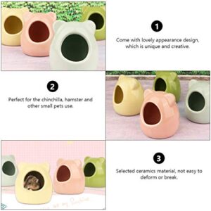 iplusmile ) House Accessories Hamster Summer Small Animal Hideout Ceramic Hamster Hideout Mini Hut Cage for Mini Animals Guinea Pig Gerbil Ferret (2pcs, Tiny