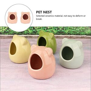 iplusmile ) House Accessories Hamster Summer Small Animal Hideout Ceramic Hamster Hideout Mini Hut Cage for Mini Animals Guinea Pig Gerbil Ferret (2pcs, Tiny