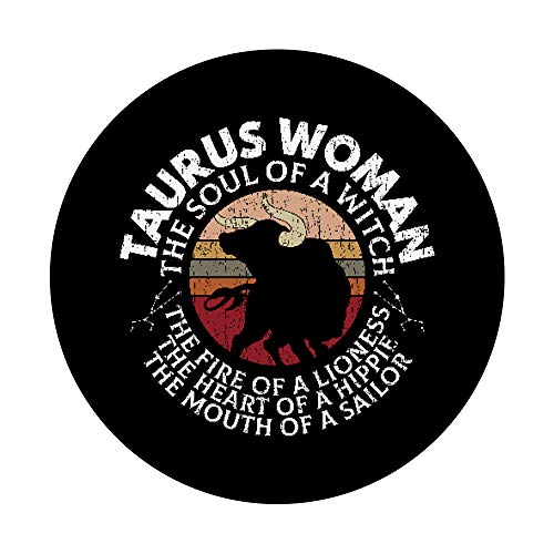 Taurus Woman Funny Zodiac Sign Graphic For Women Girls PopSockets PopGrip: Swappable Grip for Phones & Tablets