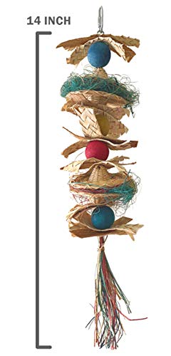 Fetch-It Pets 2 Pack Bird/Parrot Chewriffic & Hat Hat Hooray Foraging Toys Suitable for Small Parakeets, Cockatiel, Conures, Finches, Budgie, Macaws, Parrots, Love Birds