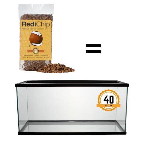 RediChip Coconut Chip Substrate for Reptiles 36 Quart Loose Medium Sized Coconut Husk Chip Reptile Bedding for Snakes, Tortoises, Geckos, Frogs, or Lizard Terrarium Tanks…