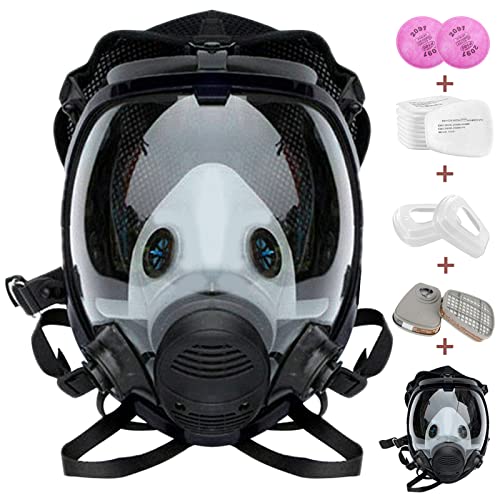 Bgs13 Reusable Full Face Cover 17 in 1, Full Face Respirator, Paint Face Cover for Painting, Machine Polishing, Woodworking, Welding, Decoration Work, and Other Work Protection