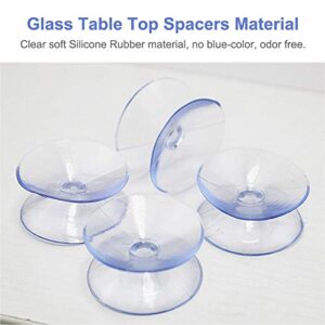 QOONESTL Double Sided Suction Cups Compatible with Glass Table Top, 10pcs Suction Cups Without Hooks Sucker Pads for Glass Multifunctional Mirror Double Sided Non-Slip Glass Tabletop