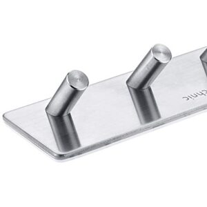 Stainless Steel Wall Mounted Hooks Rail Heavy Duty Metal Hanger Rack for Hanging Coats, Towels, Keys