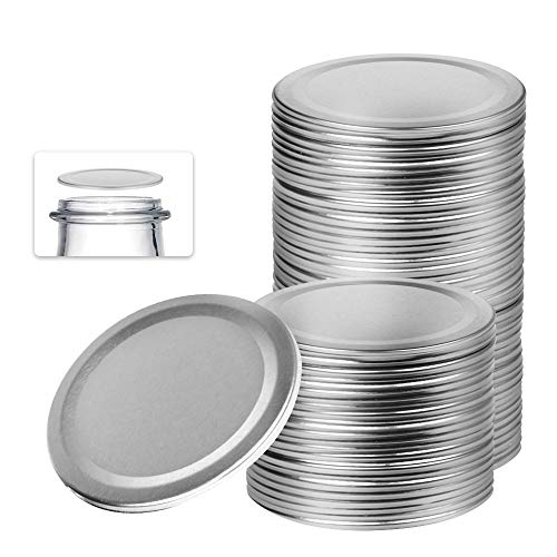 MAEXUS 24 Pack Regular Mouth Mason Jar Lids, Canning Lids Regular Mouth, Ball Jar Lids 2.7 Inches, Prevent Leakage and Seal (Silver)