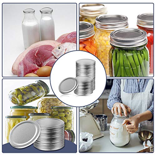 MAEXUS 24 Pack Regular Mouth Mason Jar Lids, Canning Lids Regular Mouth, Ball Jar Lids 2.7 Inches, Prevent Leakage and Seal (Silver)