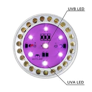 REPTILAMP UVA UVB Reptile Light Lamp, R6208 UV LED Replacement for 26 Watts UVB5.0 CFL Bulb