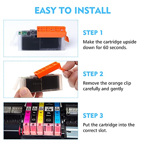 Filery 15-Pack Compatible Ink Cartridge Replacement for Canon PGI-270XL CLI-271XL Ink 270XL 271XL Used for PIXMA MG7720 MG5720 MG6820 TS8020 TS9020 TS6020 MG6821 MG5721 MG5722 MG6822 TS5020 Printer