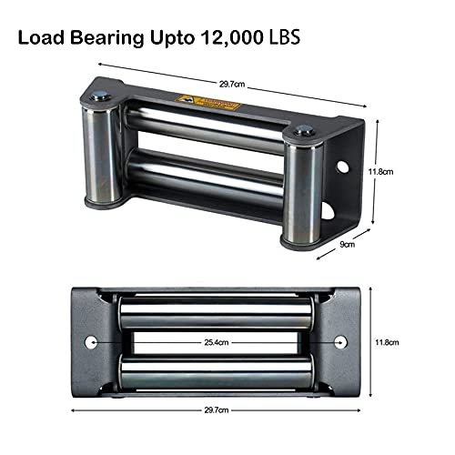 HLMOptimo 10 inch Winch Roller Fairlead 4 Way 10” Universal Mount Cable Guide Heavy Duty Nut Disassembly SUV Truck F150 8000 1000 12000lbs 14000 16000