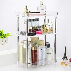 whillar Bathroom Organizer Countertop Acrylic Vanity Bathroom Sink Counter Dresser Top Corner Cosmetic Skincare Makeup Lotion Perfume Organizer and Storage Tray Shelf 3-Tier for Bathroom Kitchen