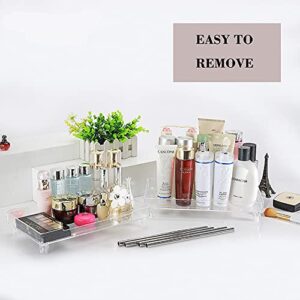 whillar Bathroom Organizer Countertop Acrylic Vanity Bathroom Sink Counter Dresser Top Corner Cosmetic Skincare Makeup Lotion Perfume Organizer and Storage Tray Shelf 3-Tier for Bathroom Kitchen