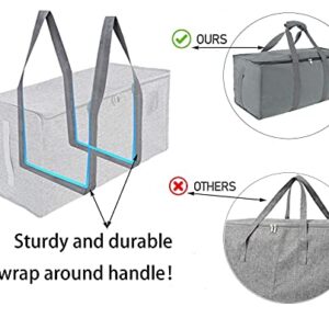 Dongawin Heavy-duty oversized storage bags, moving bag, tote bag for travel, luggage bags, camping, Christmas decoration storage., Gray, One Size