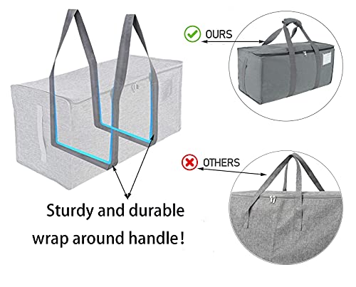 Dongawin Heavy-duty oversized storage bags, moving bag, tote bag for travel, luggage bags, camping, Christmas decoration storage., Gray, One Size