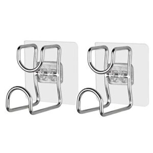 alinna adhesive hooks, heavy duty washbasin hook stainless steel robe towel hook for hanging washbasin bathroom kitchen(2 pack)