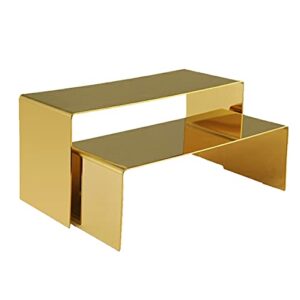 2pcs/set/pack mirror gold stainless steel shoe handbag display stands rack