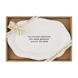 mud pie memories platter, white, 8.5" x 12.5"