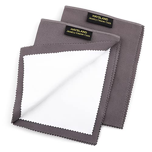 JLKCTHH 2 PCS Professional Polishing Cloth Large Jewelry Cleaning Cloths, 100% Cotton Multi-Layer Double-Sided Jewelry Cleaning Cloth for Gold Silver Platinum Jewelry