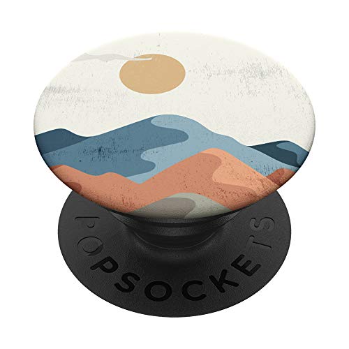 Retro Sun With Mountain And Clouds PopSockets Swappable PopGrip