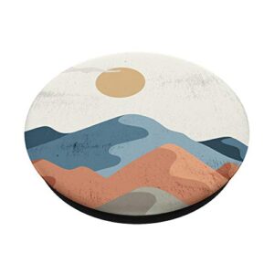 Retro Sun With Mountain And Clouds PopSockets Swappable PopGrip